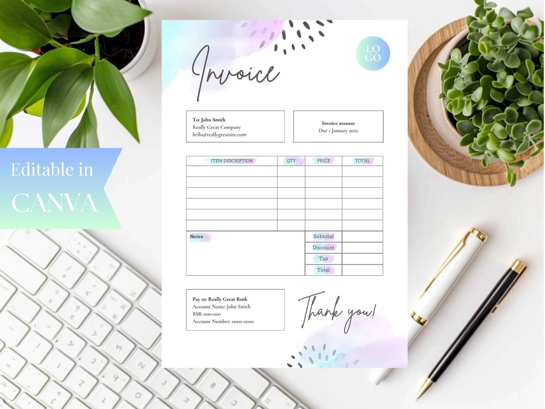 Professional Invoice Template Customizable & Easy-to-use Perfect for ...