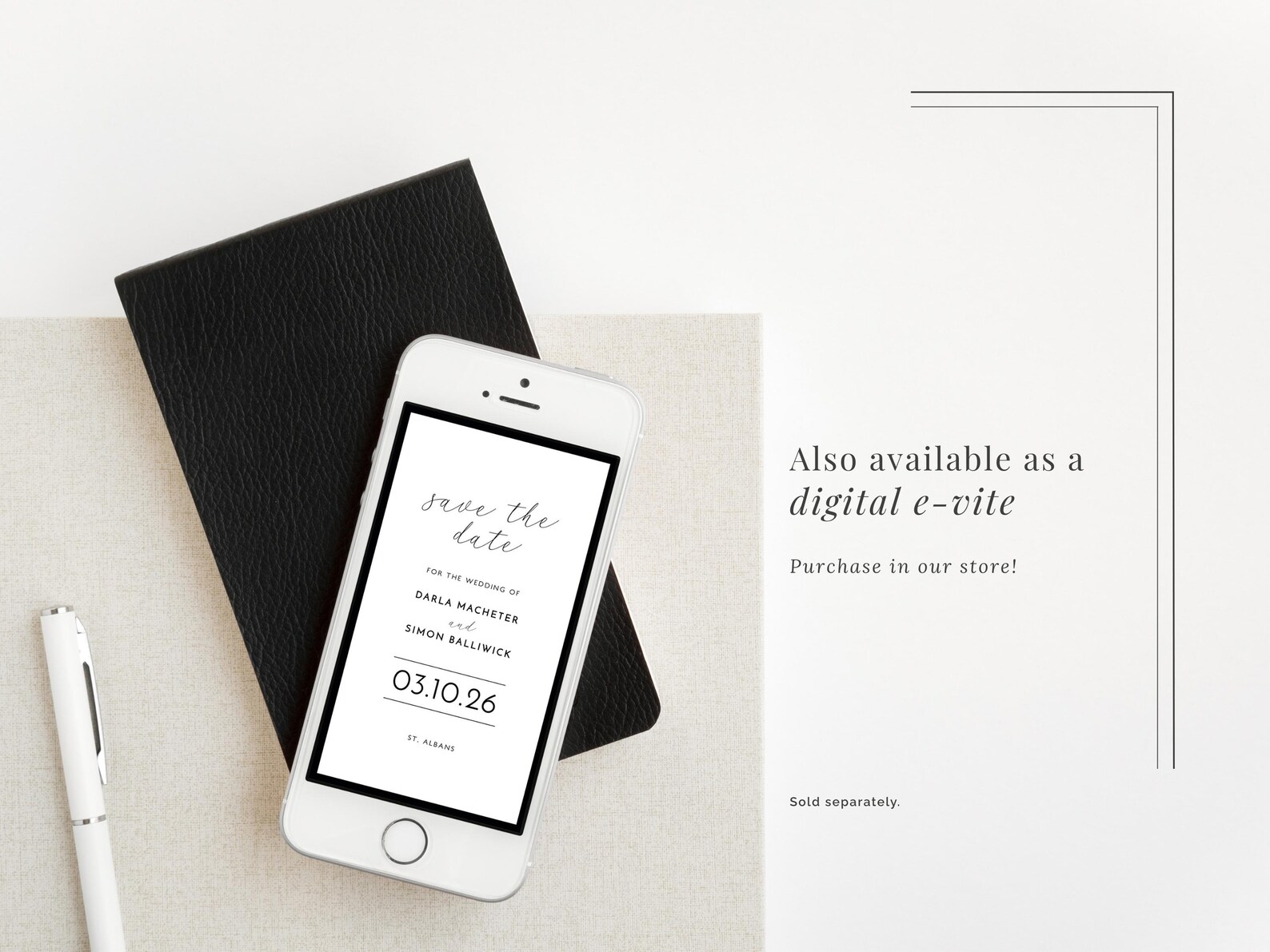 Black Border 5x7 Save the Date Template, Modern Minimalist Design ...