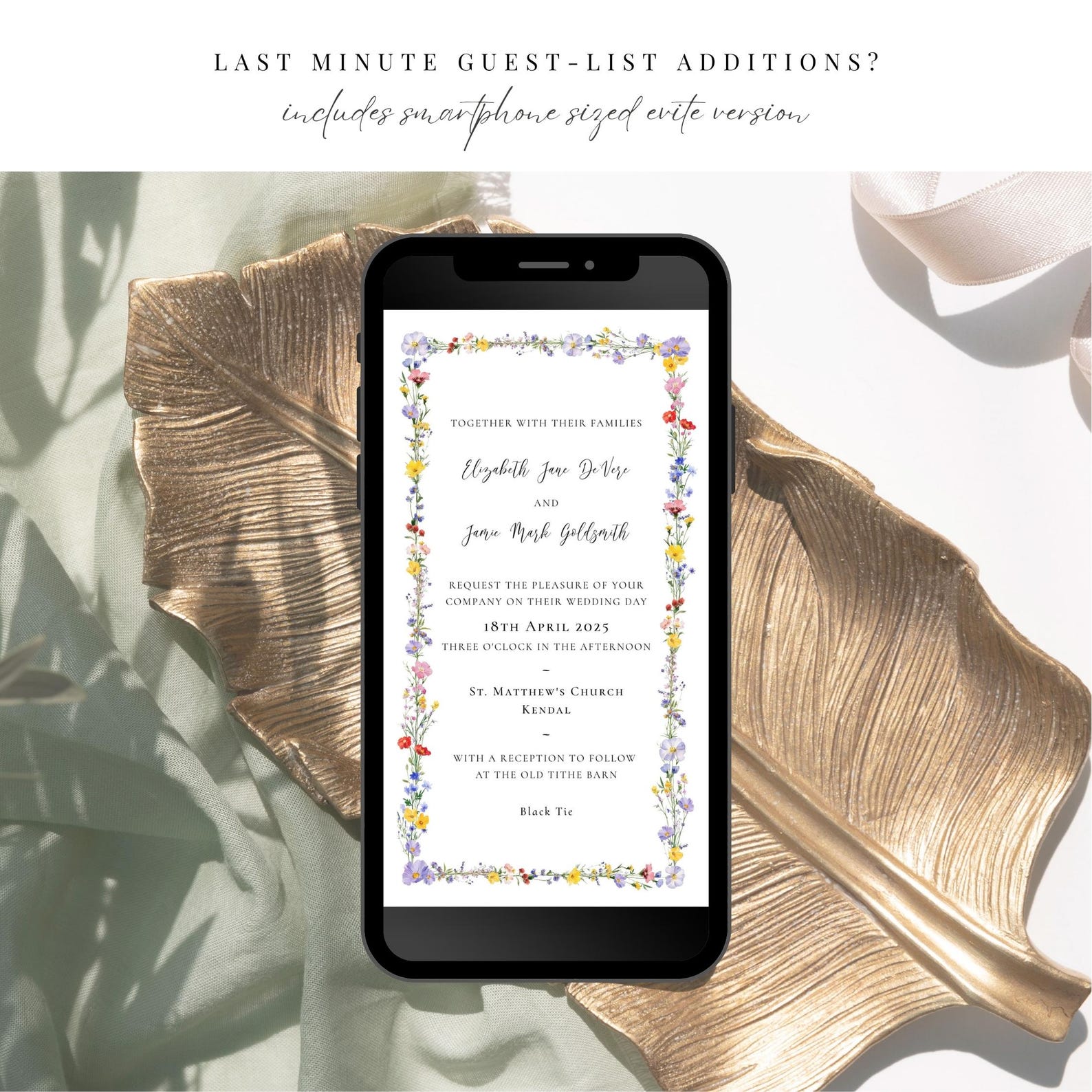 Wildflower Wedding Invitation Editable Template | Delicate + Colorful ...