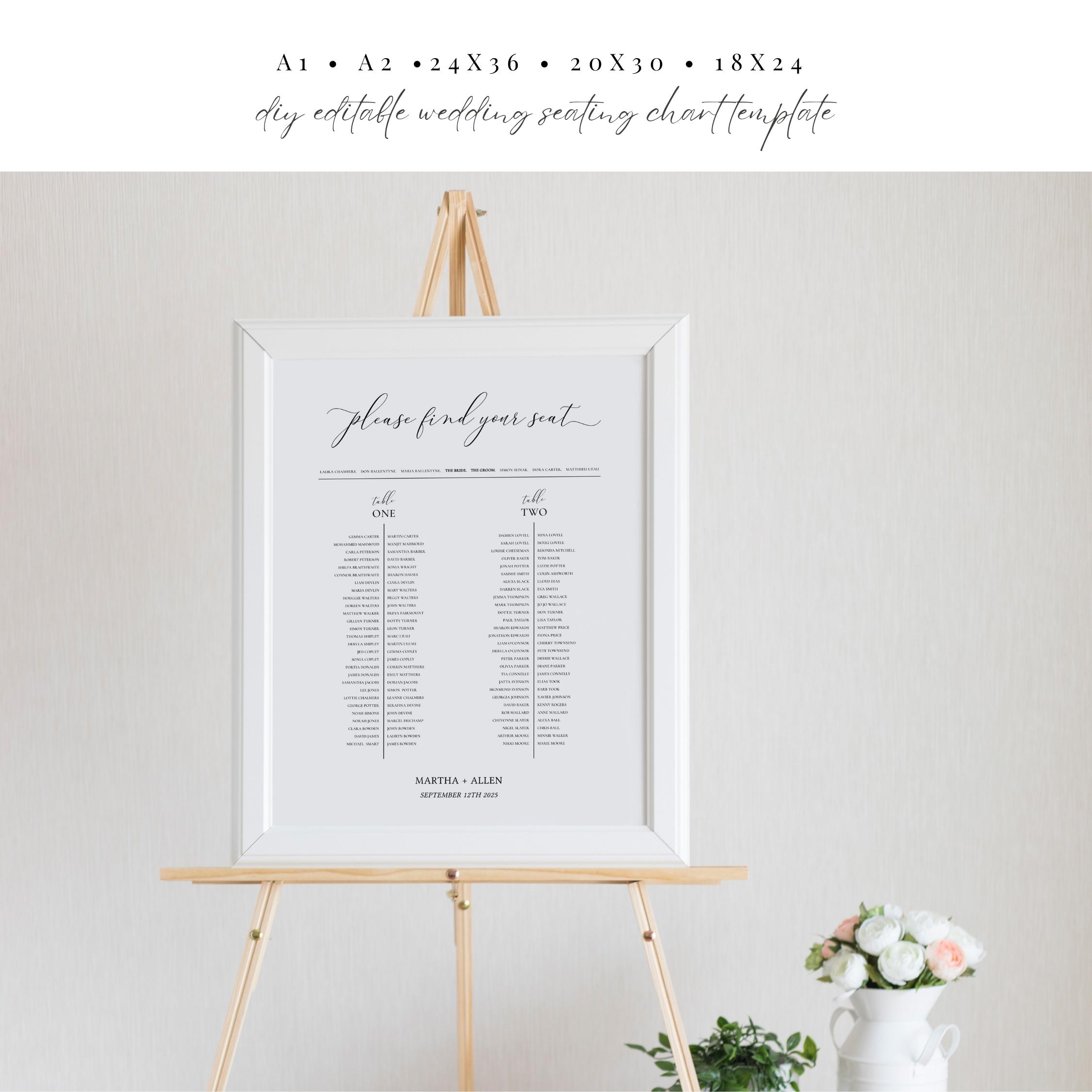 Minimalist U-shaped Seating Chart Template | Contemporary Black and Off ...