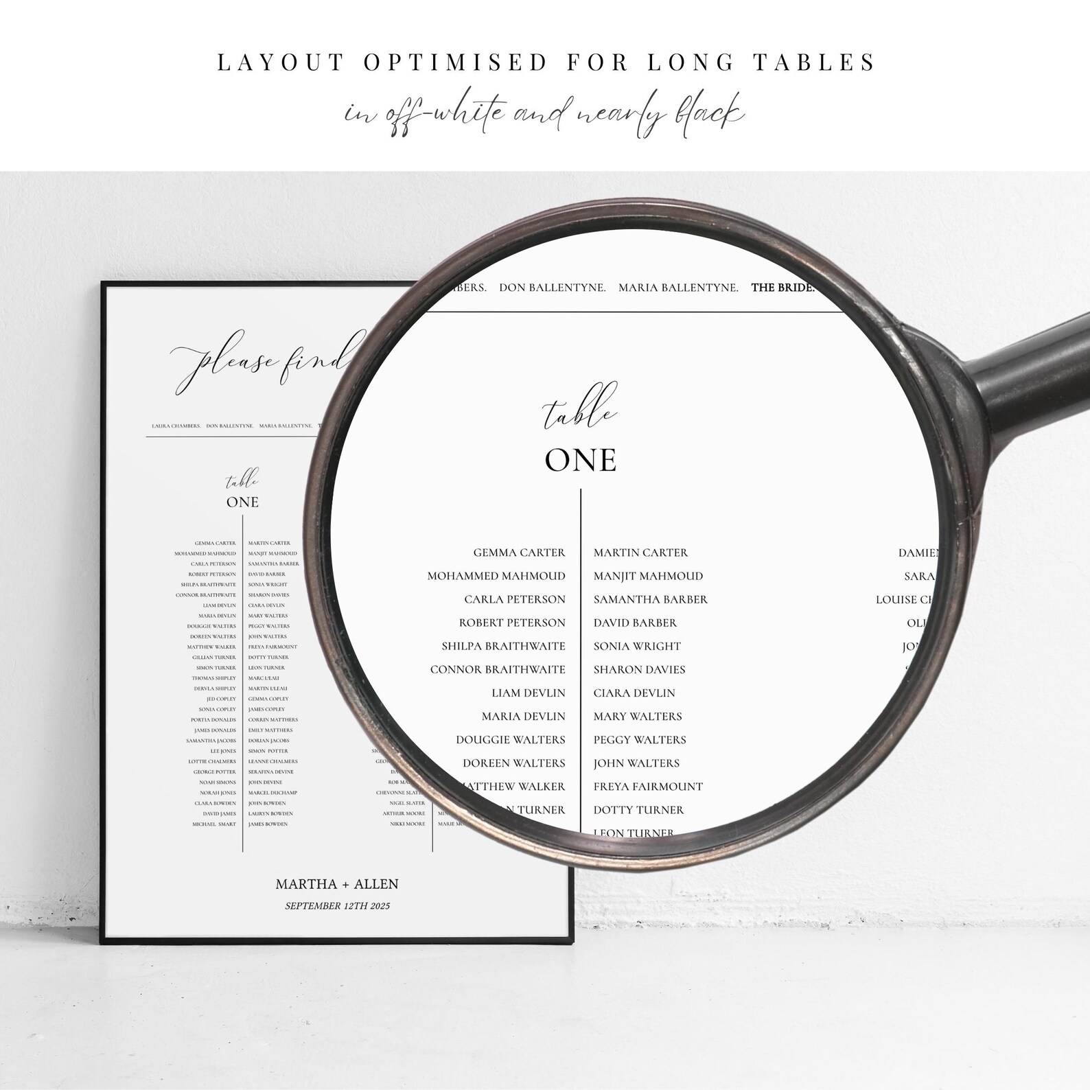 Minimalist U-shaped Seating Chart Template | Contemporary Black and Off ...