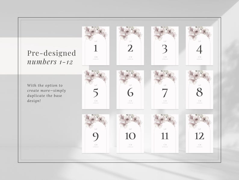 Cherry Blossom Table Numbers: Elegant Floral Wedding Reception Signs ...