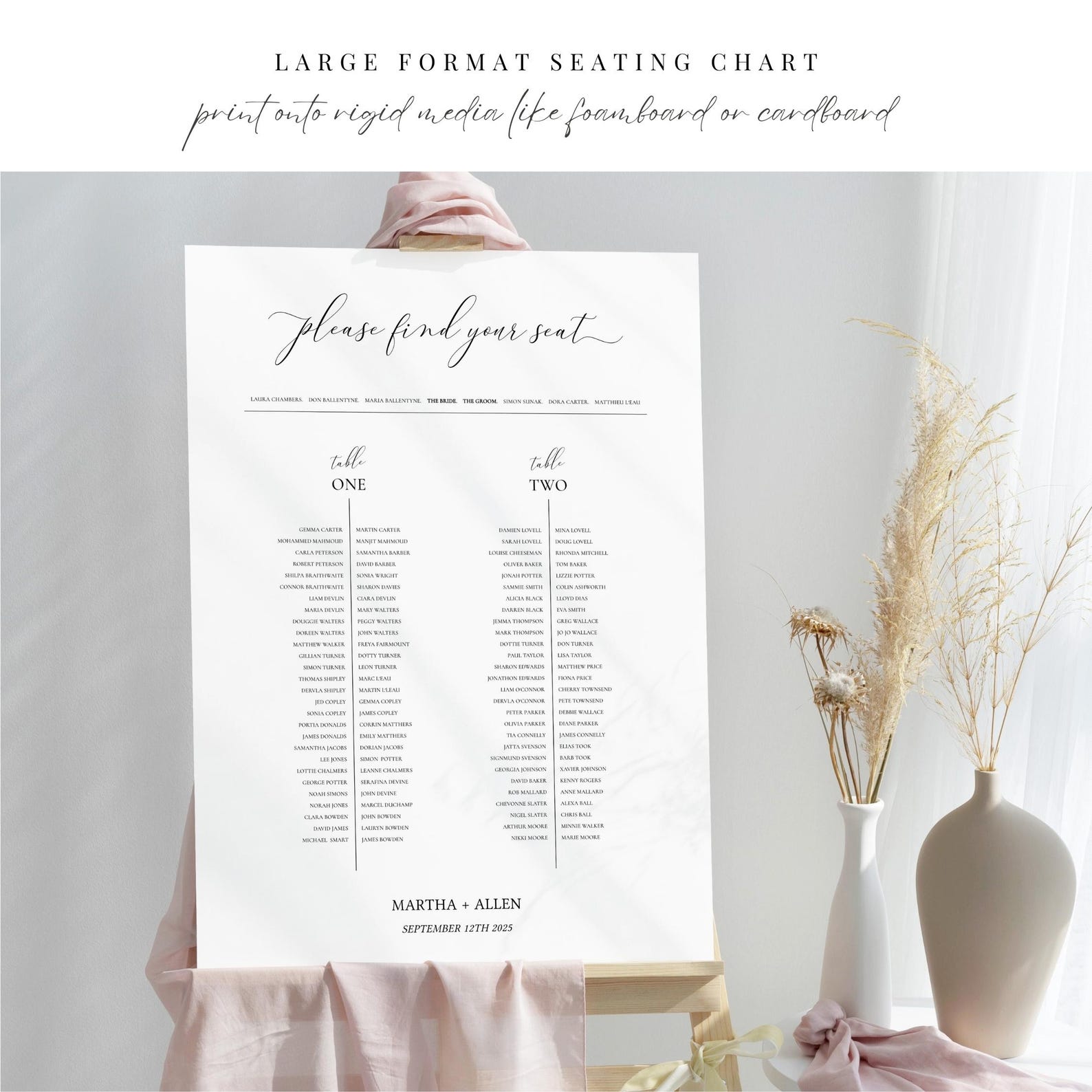 Minimalist U-shaped Seating Chart Template | Contemporary Black and Off ...