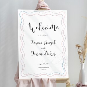 Wiggly Border Wedding Welcome Sign Template Medium and Large Editable ...