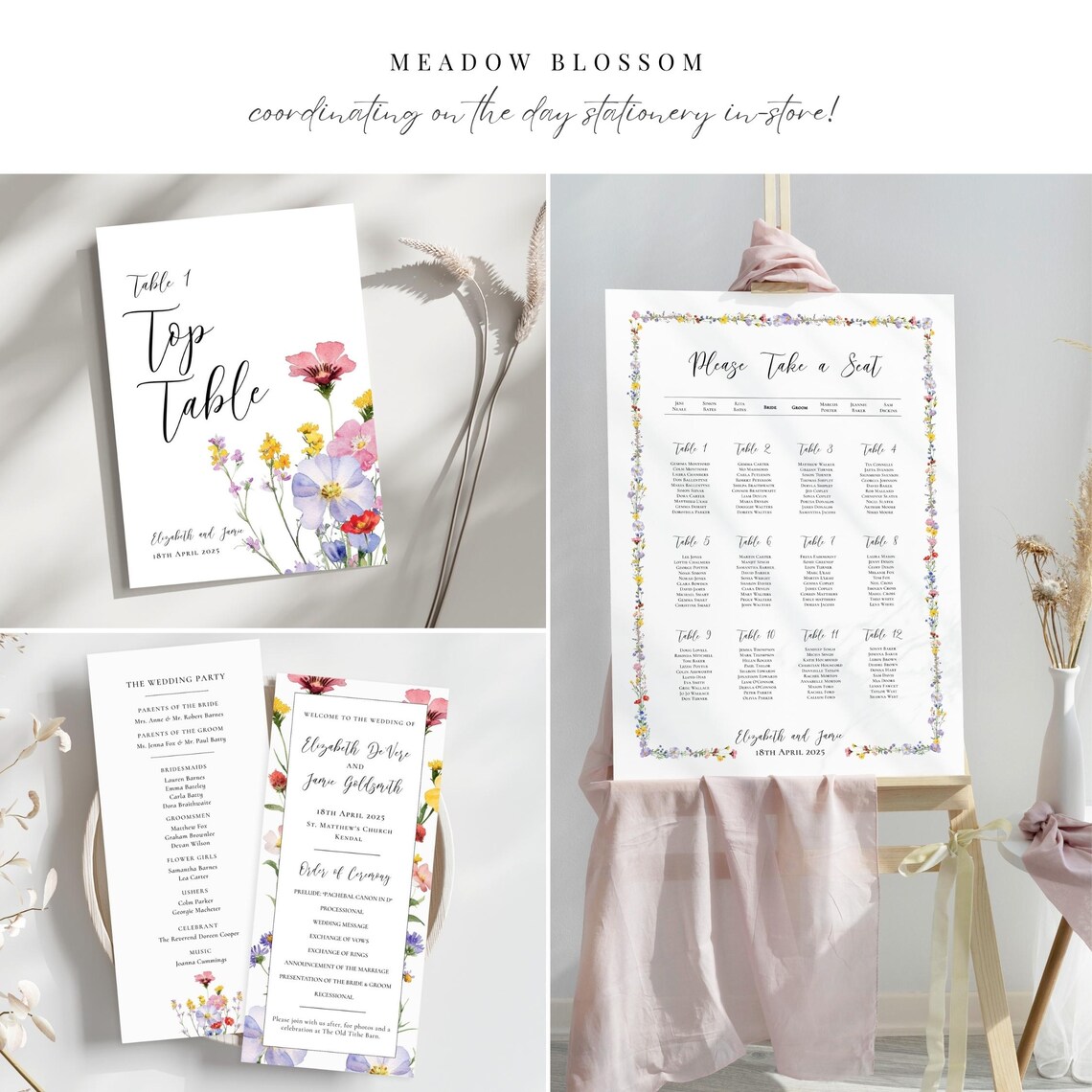 Wildflower Wedding Invitation Editable Template | Delicate + Colorful ...