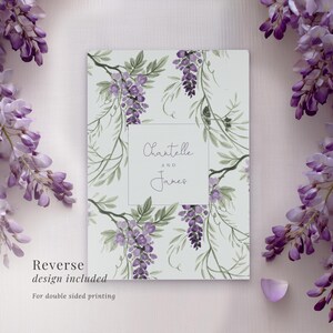 Watercolor Wisteria Wedding Information Card Template: Lilac Floral ...