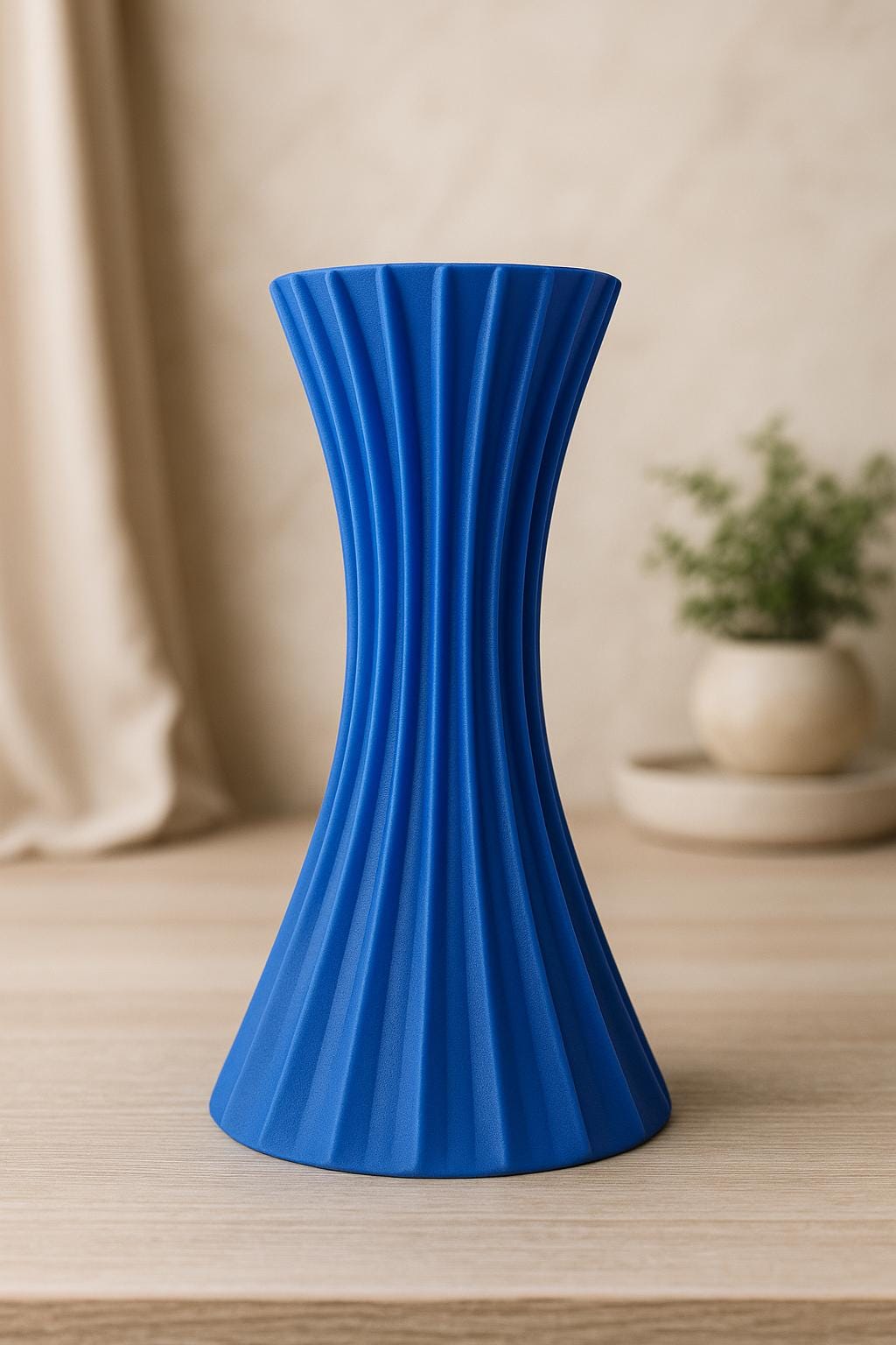 Elegant Blue 3D Printed Vase – Modern Home Decor, Matte Finish - Etsy