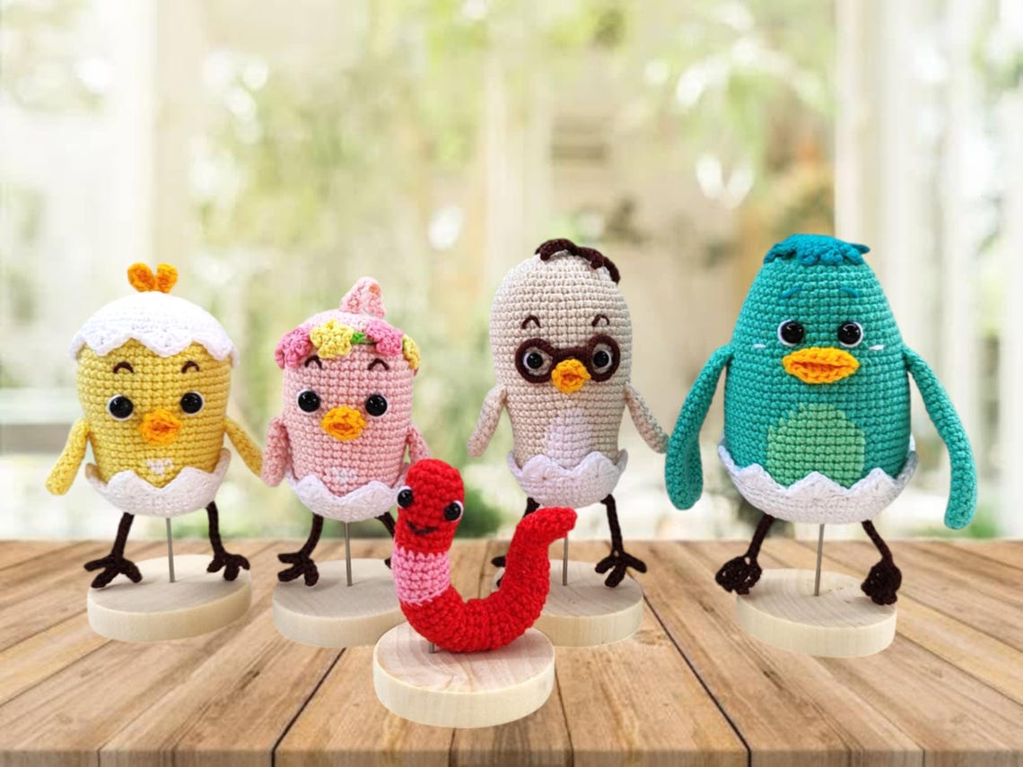 Crochet Amigurumi Como and Friends Comi Toto Wooba Wormy Downloadable ...