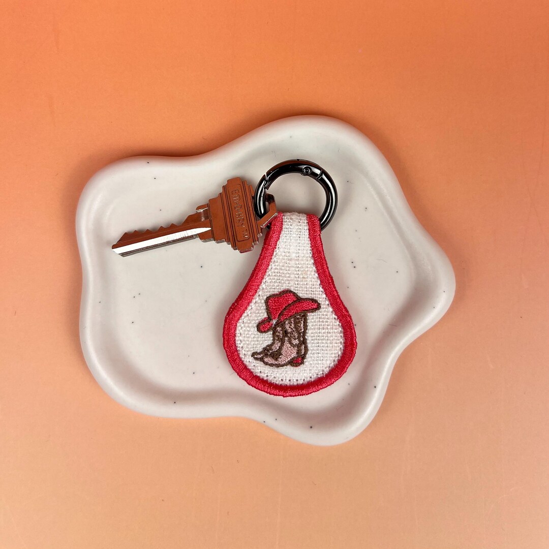 Cowboy Boots Embroidered Keychain – Bag Charm, Travel Accessory ...