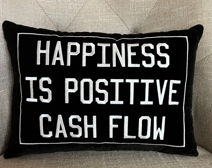 CUSTOM Embroidered Pillow cash Flow INSIDE JOKE - Etsy