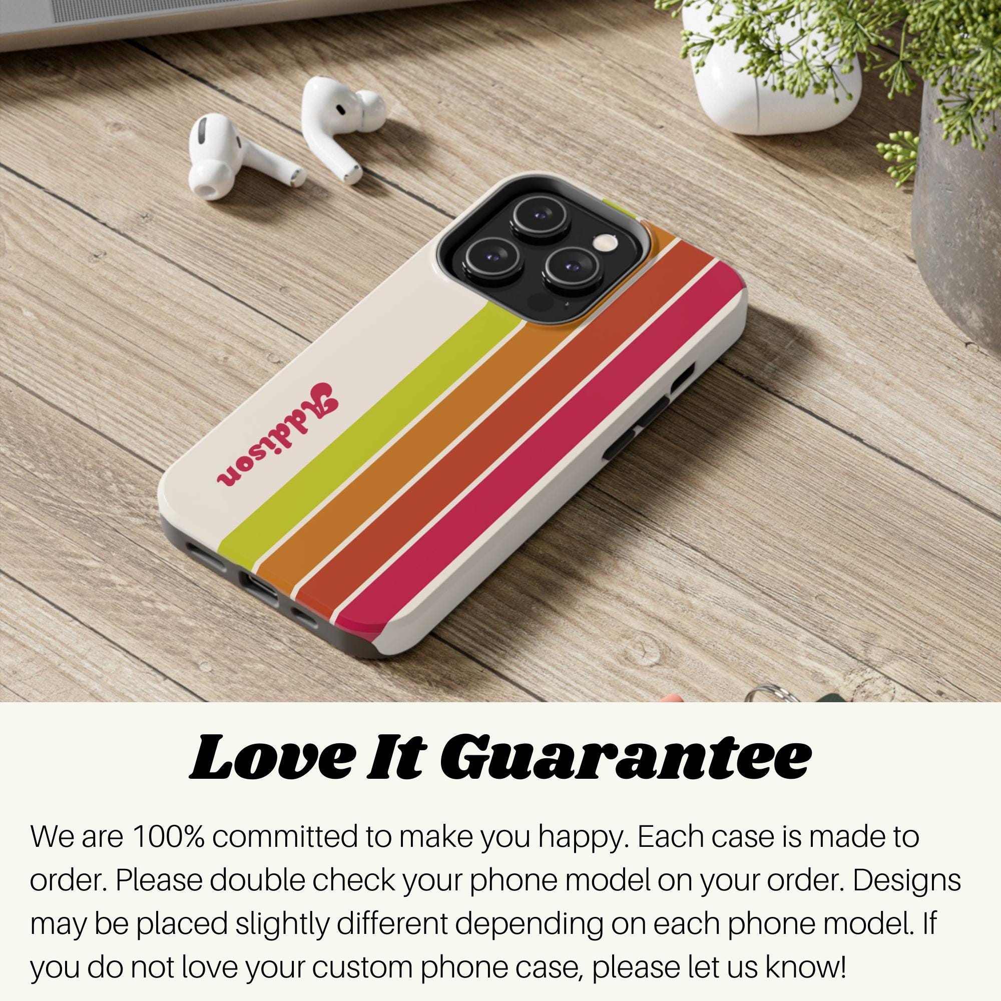 Personalized Retro Stripes Phone Case Custom Aesthetic Vintage Cover ...
