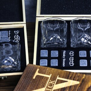 Personalized Whiskey Glass Set, Custom Engrave Whisky Glass, Barware ...