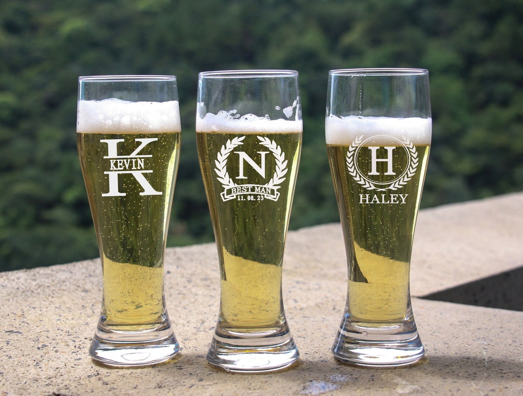 Personalized Beer Glass, Custom Engraved Beer Glass, Wedding Gift for ...