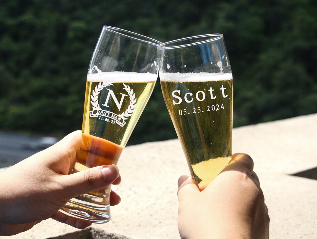Personalized Beer Glass, Custom Engraved Beer Glass, Wedding Gift for ...