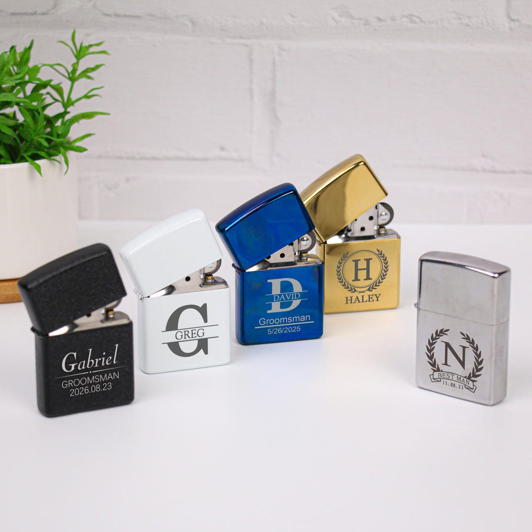 CUSTOM GROOMSMAN LIGHTERS | Best Man Gift, Groomsman Gift, Engraved ...