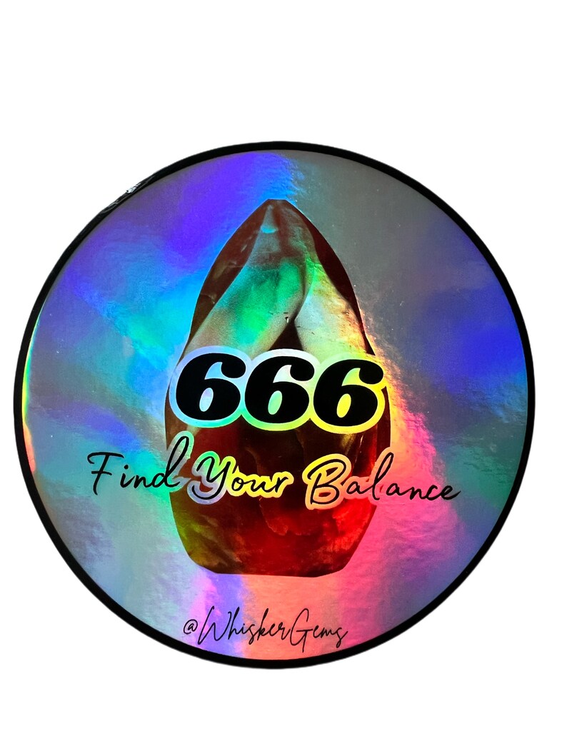Holographic Angel Number Sticker 666 | Balance Between Material and ...