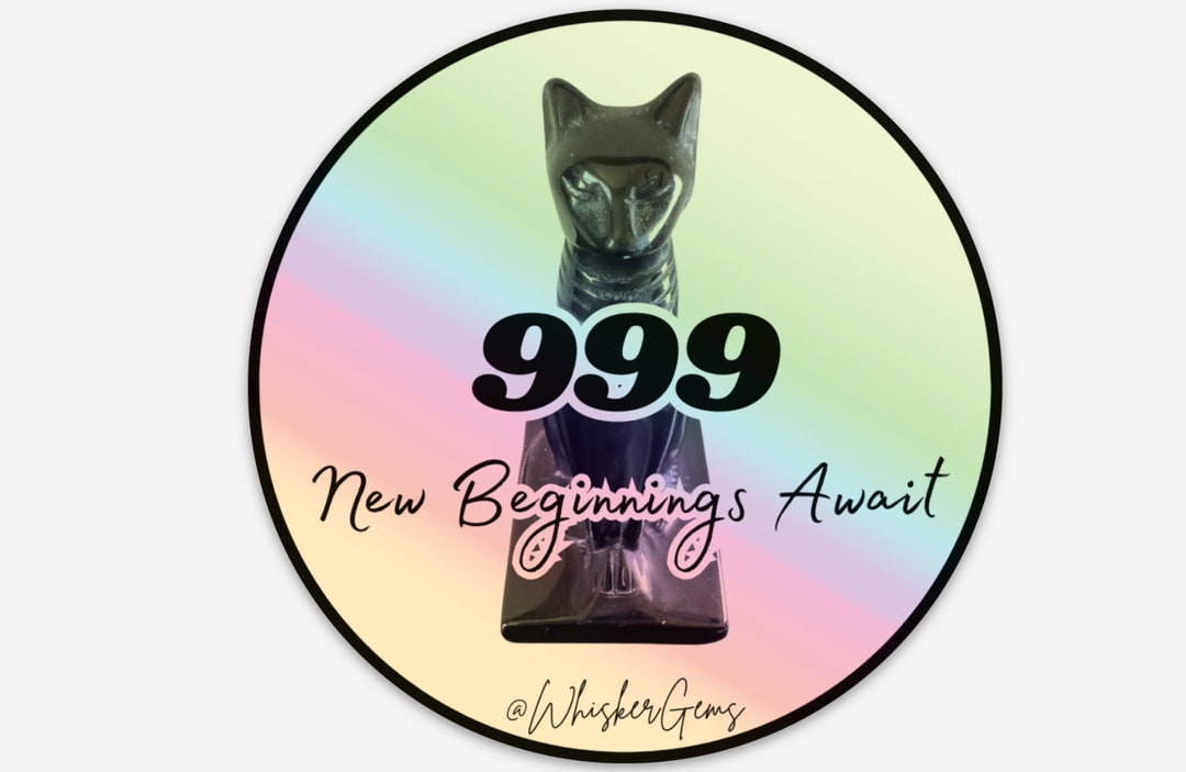 Holographic Angel Number Sticker 999 | Completion and New Beginnings ...