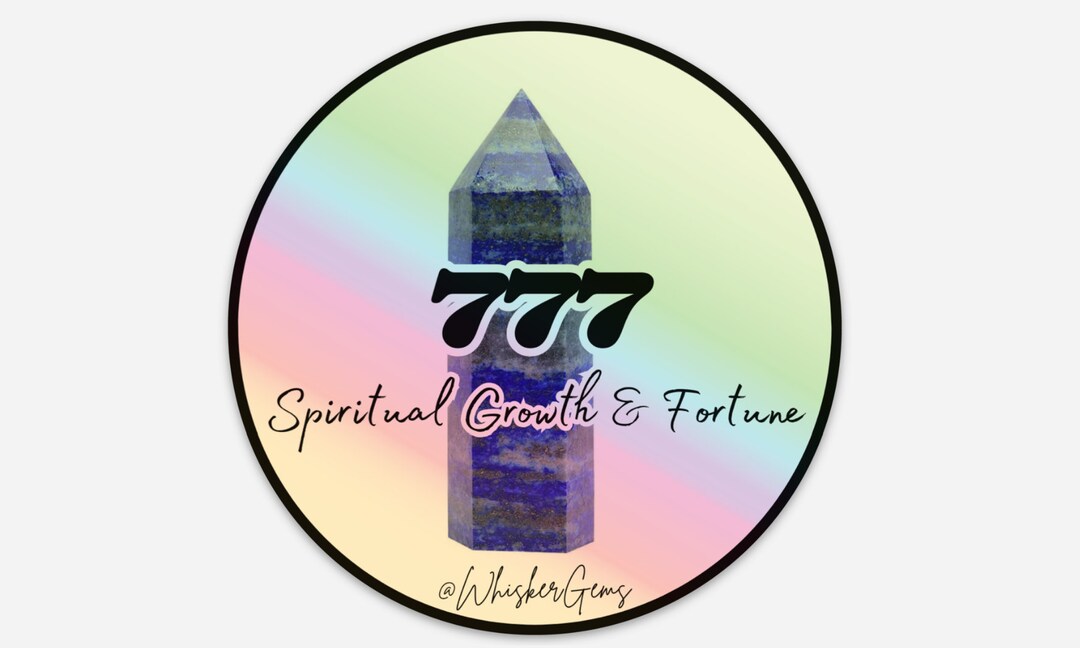 Holographic Angel Number Sticker 777 | Enlightenment and Good Fortune ...