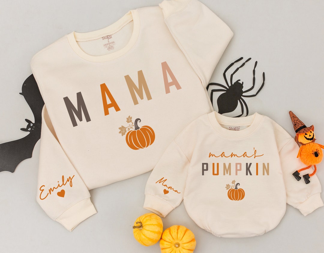 Mama and Mamas Pumpkin Fall Sweatshirts, Mommy and Me Sweaters, Mom ...