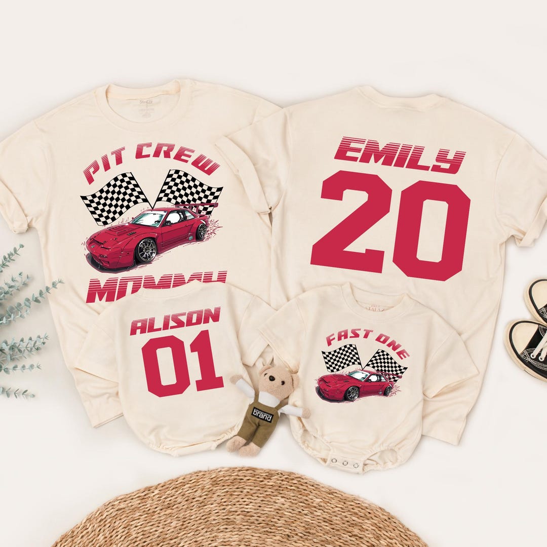 Fast One Pit Crew Birthday Shirt, Car Race Birthday Tee, Birthday Boy ...