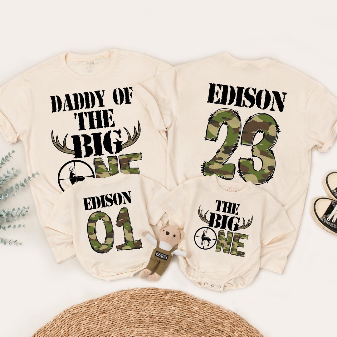 The Big One Hunting Birthday Family Shirt | Personalized Boys Birthday ...