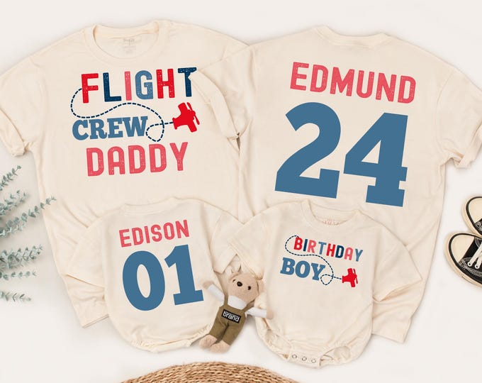 Custom Flight Crew Shirt, Airplane Birthday Family Shirts,aviation ...