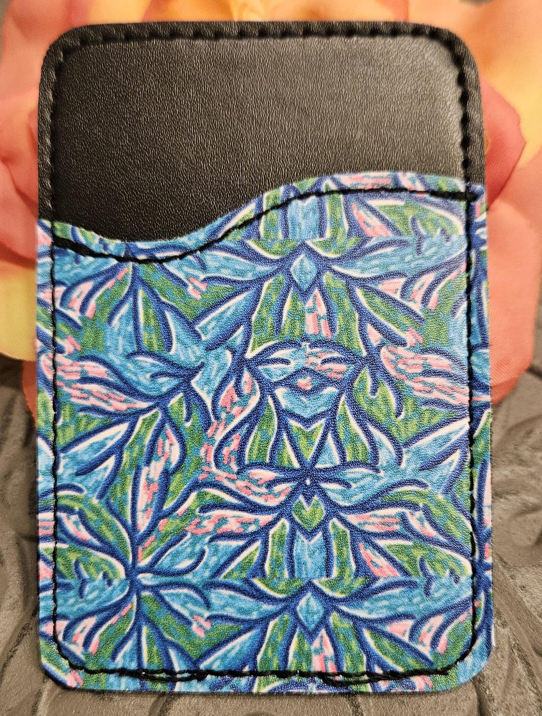 Adhesive Cell Phone Pocket- Card Holder, Vinyl, Blue - Etsy