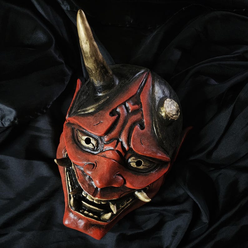 Japanese Hannya Demon Mask - Etsy