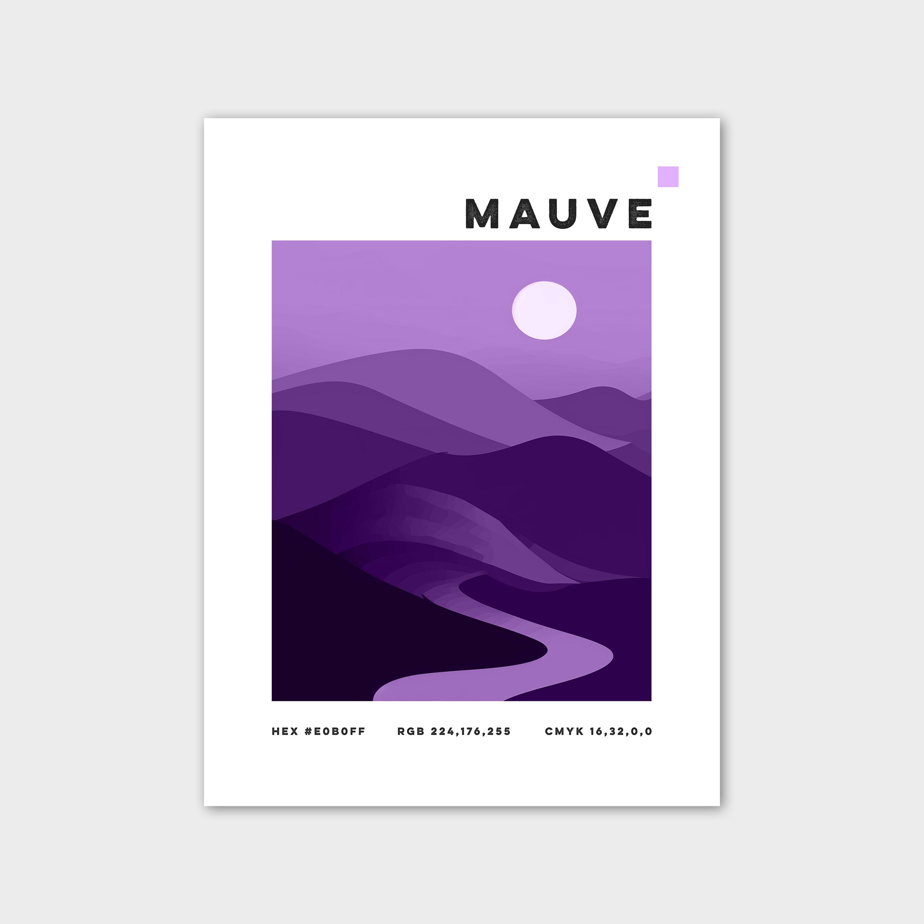 Modern Mauve Color Palette Poster, Minimalist Landscape Wall Art ...