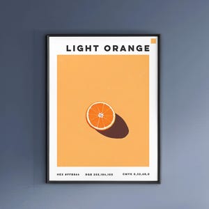 Modern Light Orange Color Palette Poster, Minimalist Fruit Wall Art ...
