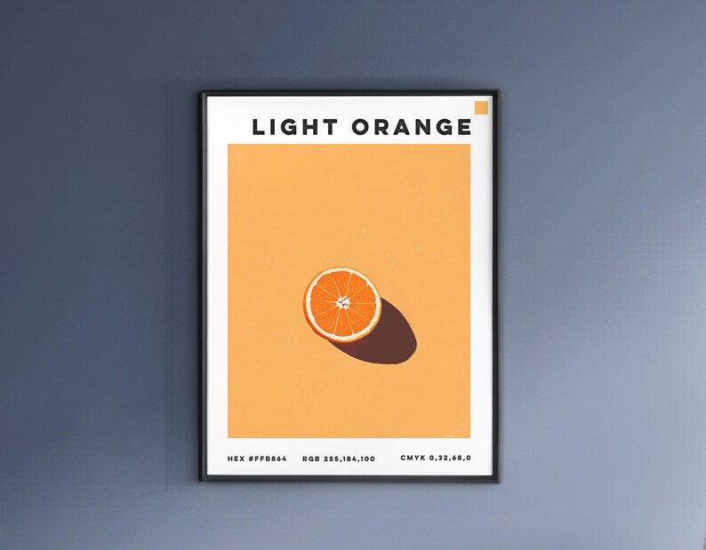 Modern Light Orange Color Palette Poster, Minimalist Fruit Wall Art ...