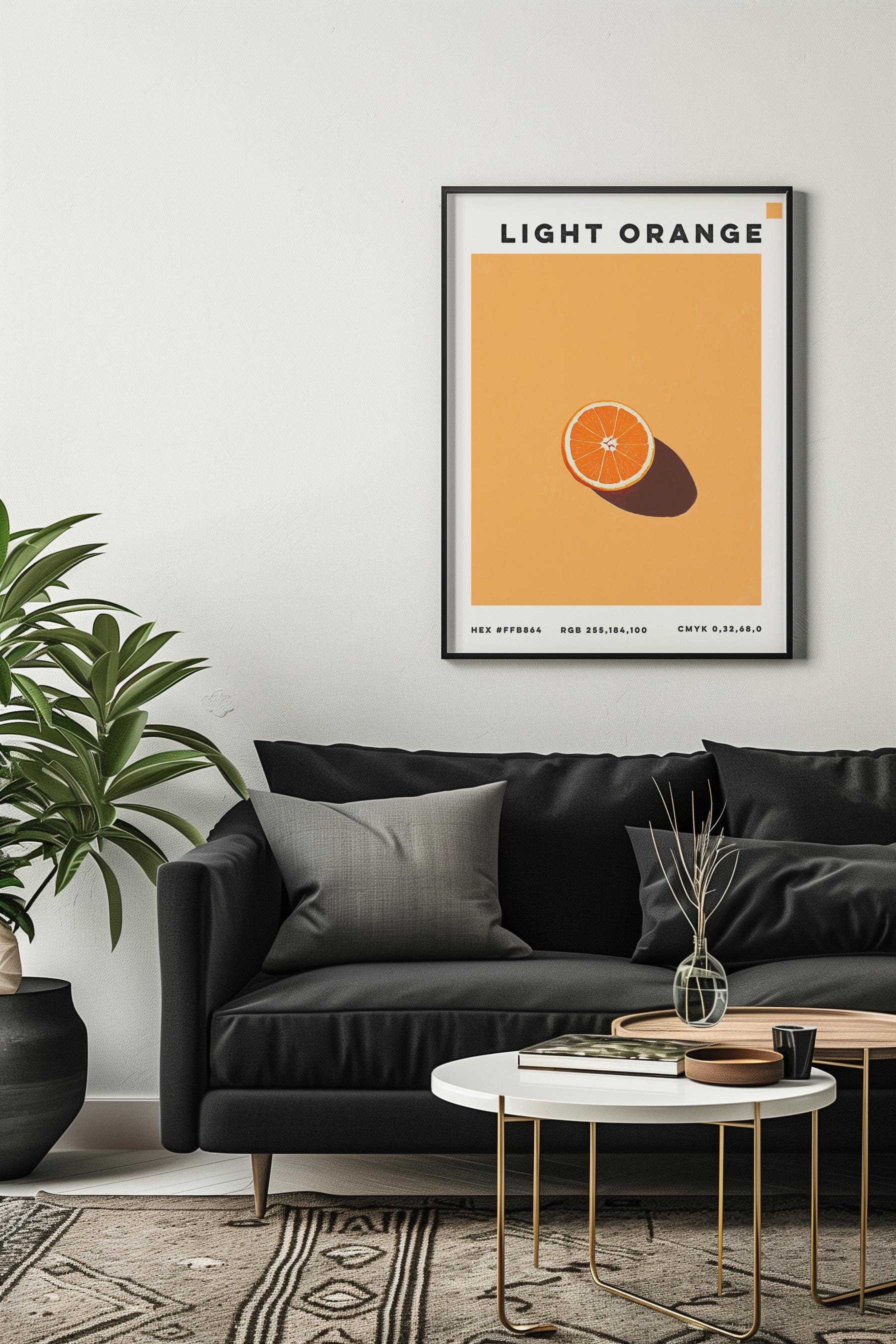 Modern Light Orange Color Palette Poster, Minimalist Fruit Wall Art ...