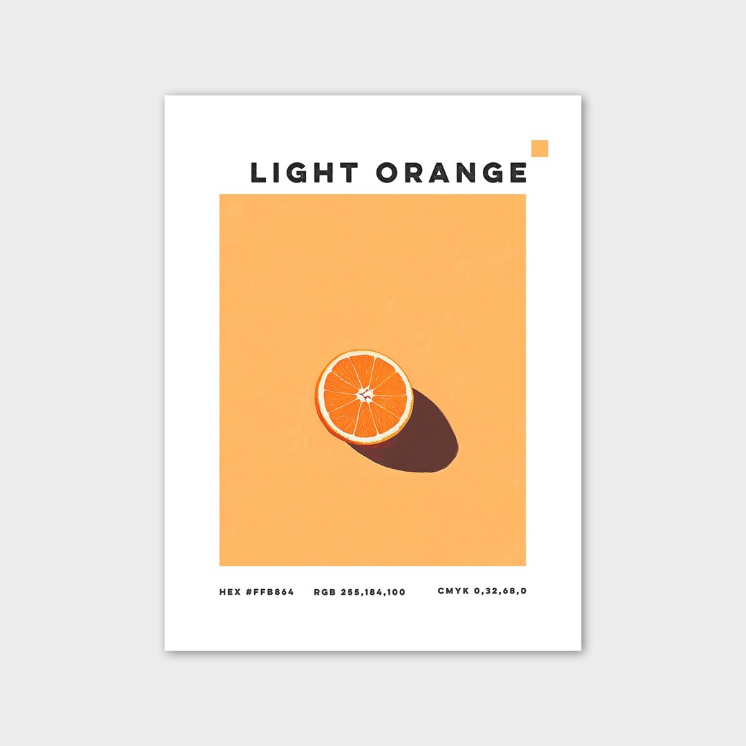 Modern Light Orange Color Palette Poster, Minimalist Fruit Wall Art ...