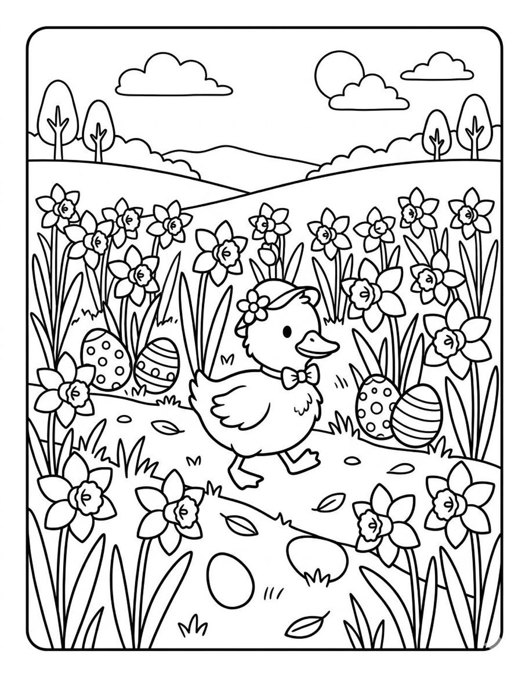 10 Easter Coloring Pages Value Pack, Mega Bundle of Cute Printable ...
