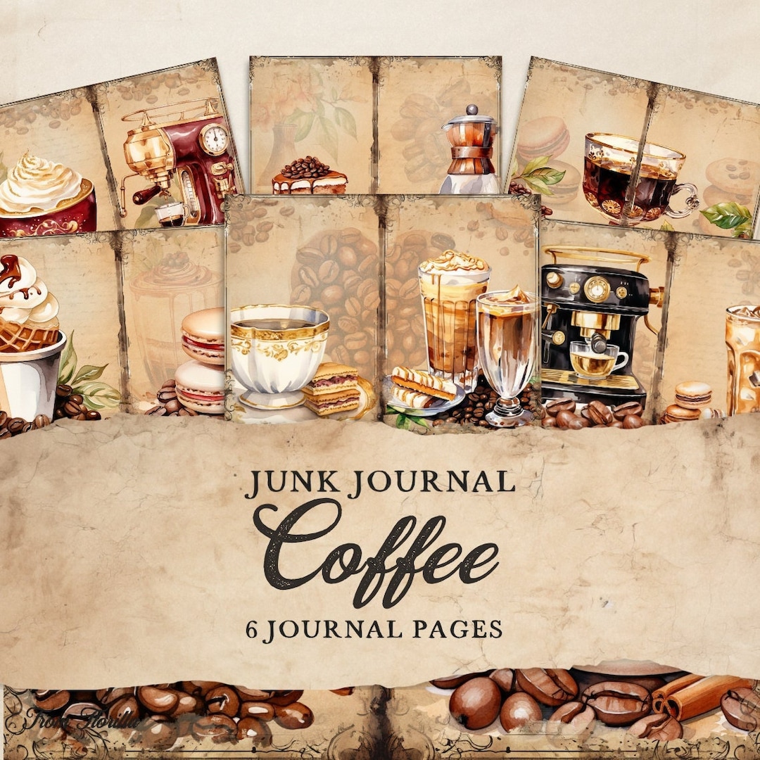 Coffee Junk Journal Digital, 6 Digital Journal Pages, Printable ...