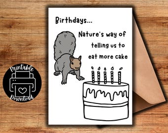 Printable Cake Pun Birthday Card, Funny Greeting Card, Digital Download ...