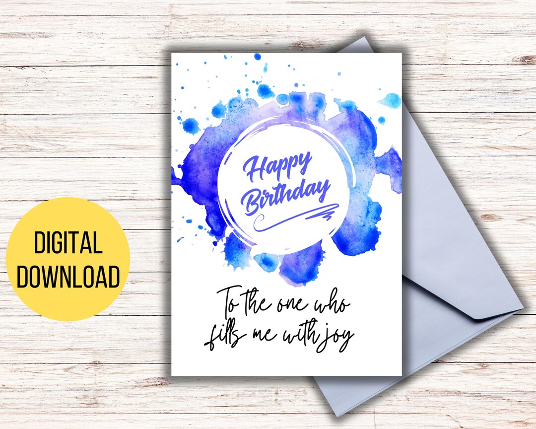 Printable Birthday Card, Digital Birthday Card, Print at Home - Etsy