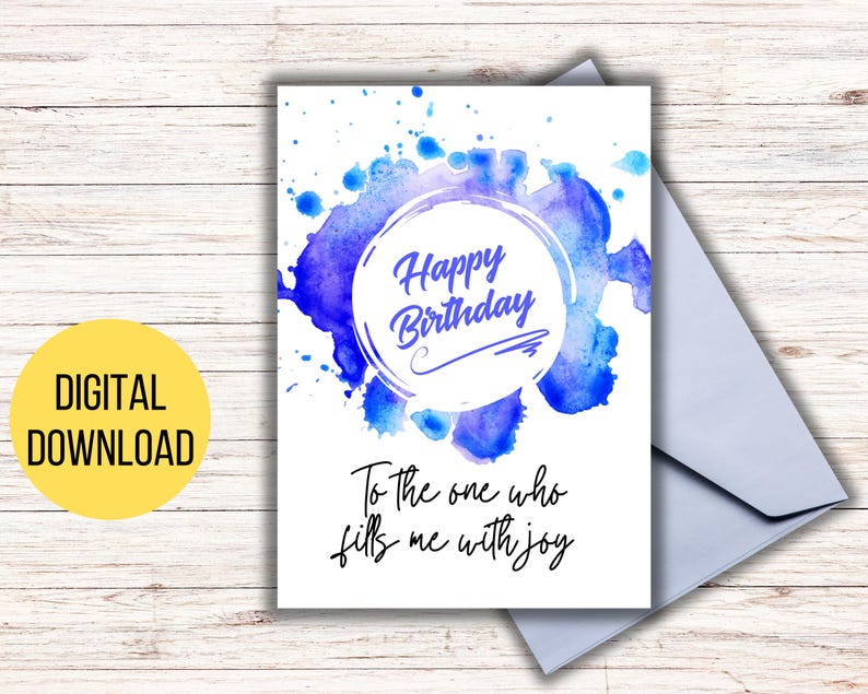 Printable Birthday Card, Digital Birthday Card, Print at Home - Etsy