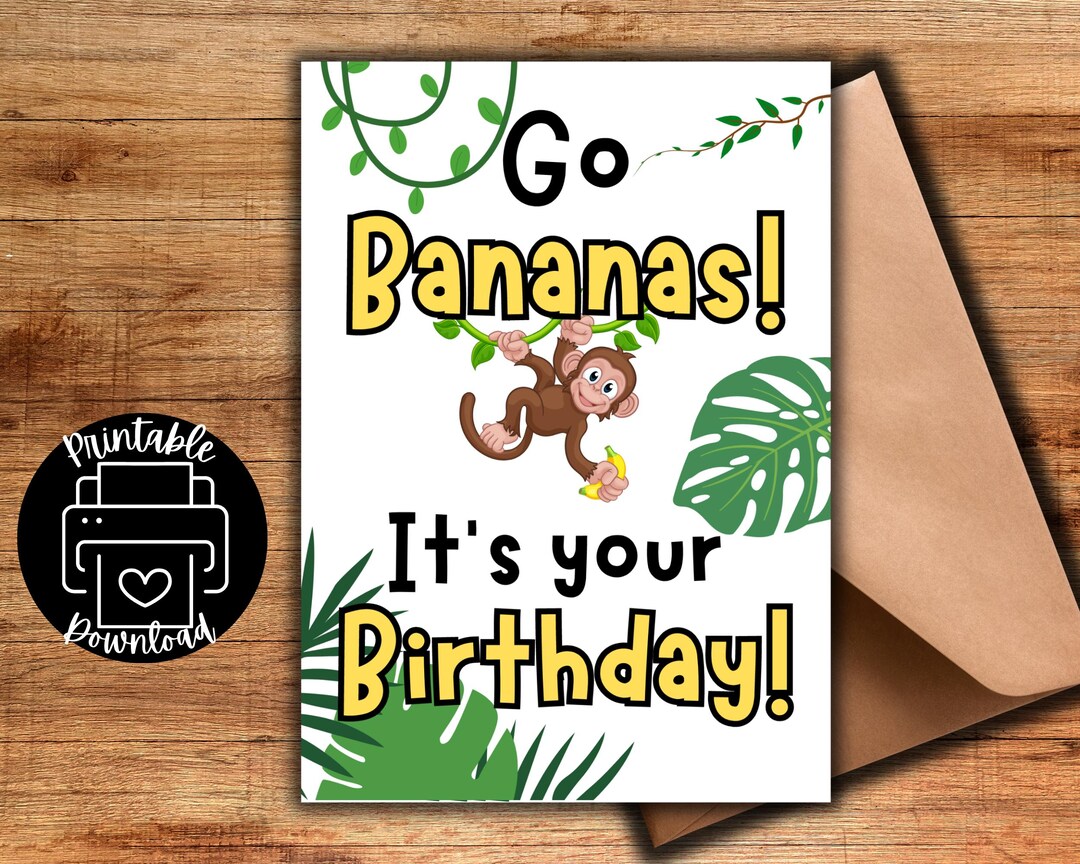Printable Animal Birthday Card, Greeting Card for Kids, Digital ...