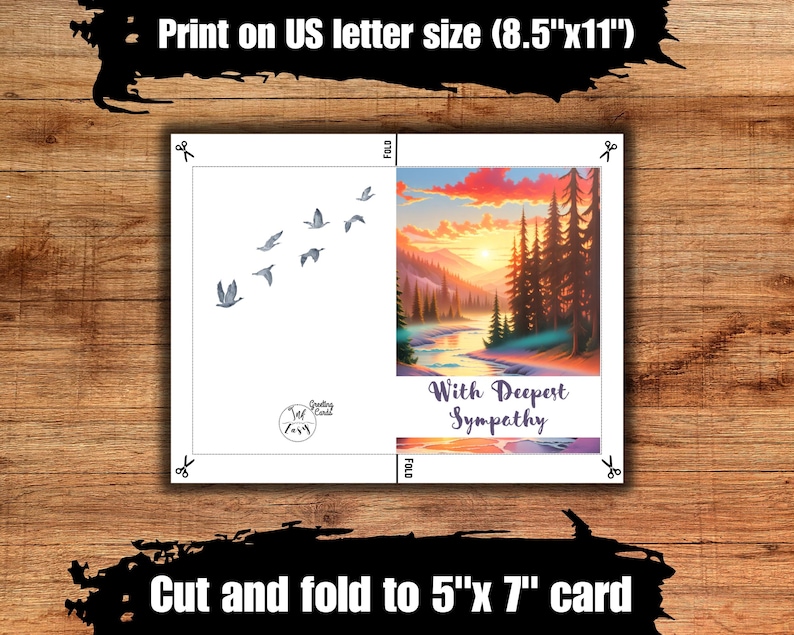 Sympathy Card | Printable | With Deepest Sympathy | Digital Download ...