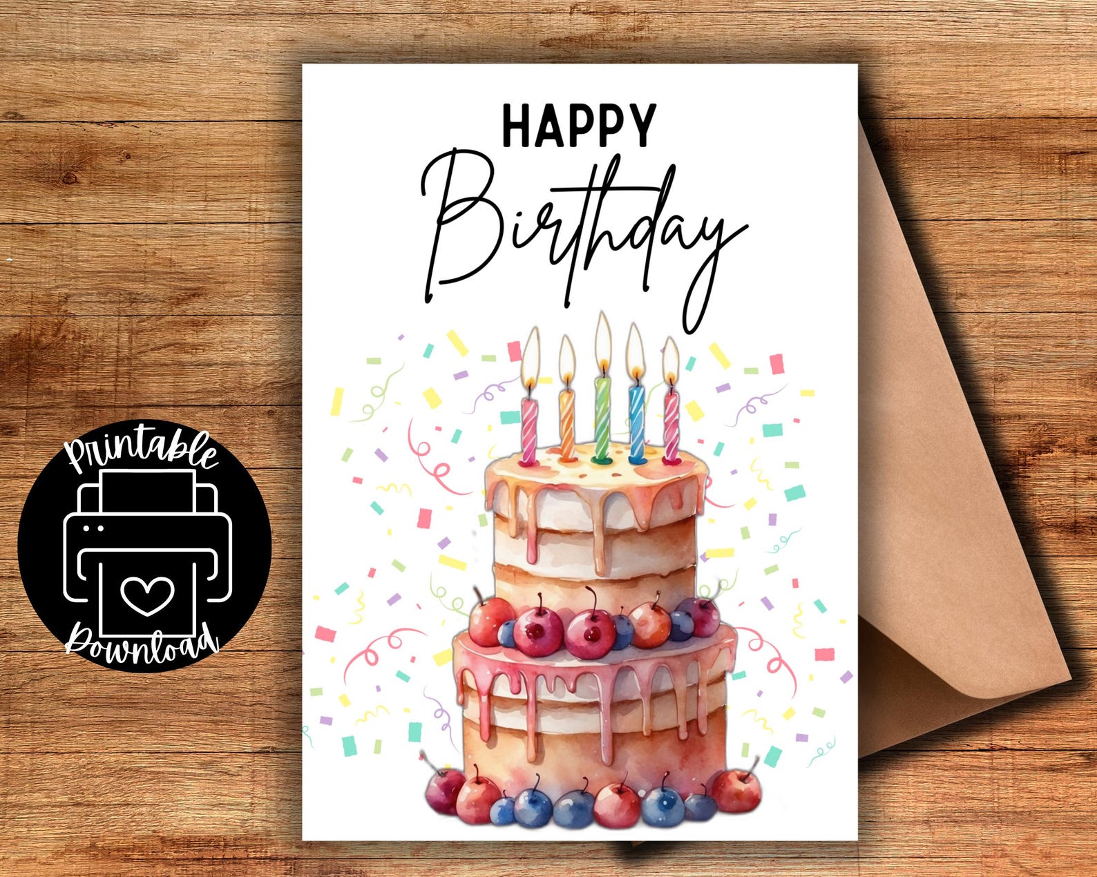 Printable Cake Themed Birthday Card| Digital Greeting Card| for Sister ...