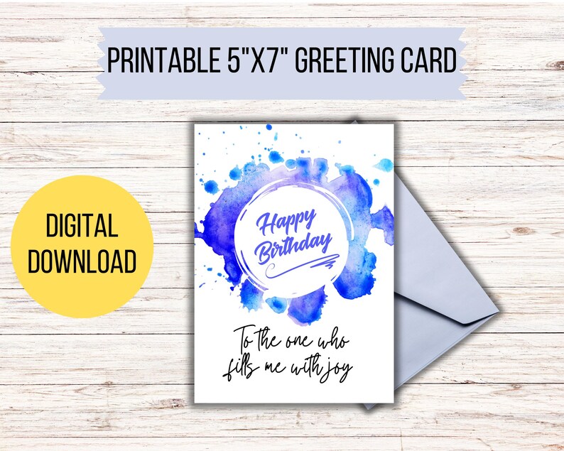 Printable Birthday Card, Digital Birthday Card, Print at Home - Etsy
