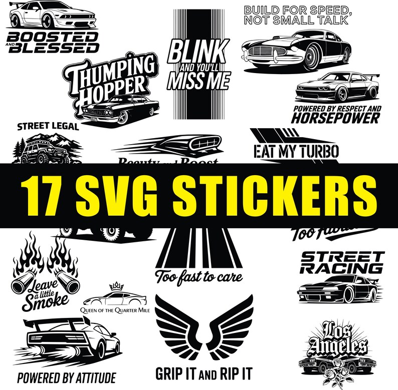 Stickers SVG Bundle, Funny Car Quotes, Racing Decals - Etsy