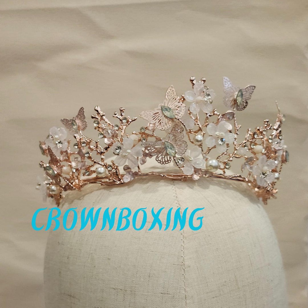 Butterfly Crown Bridal Tiara Wedding Headpiece Rhinestones Headband ...