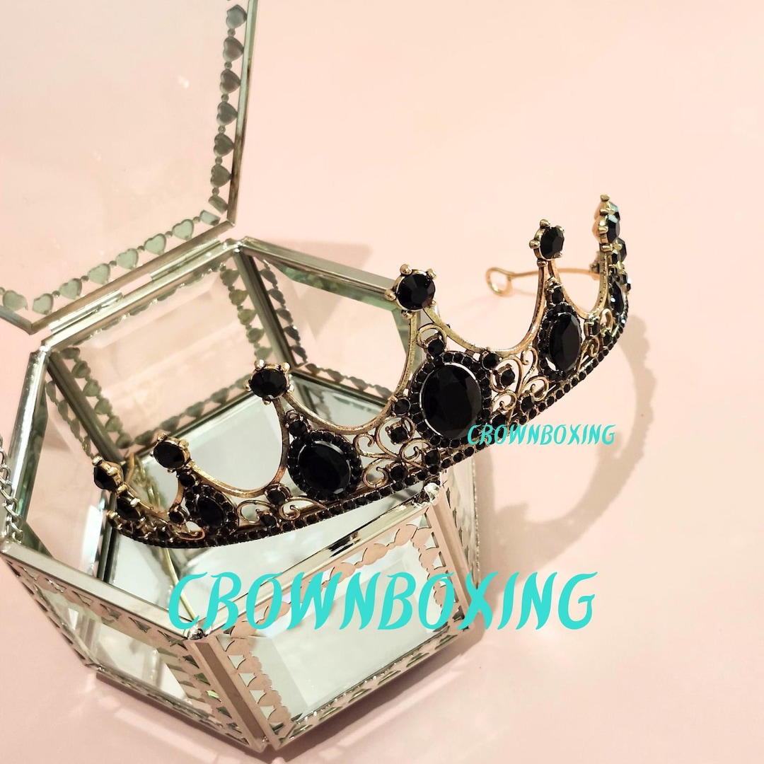 Black Goth Tiara,wedding Bridal Tiara Crown, Rhinestone Crystal Tiara ...