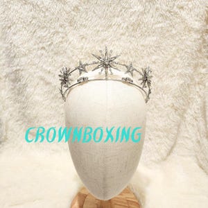Wedding Star Crown Hair Jewelry Bridal Headpieces Rhinestone Silver ...