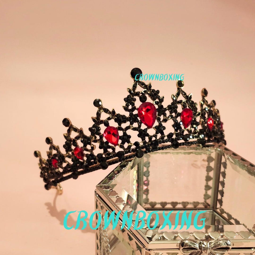 Red Crystal Bridal Tiara, Baroque Vintage Wedding Crown, Wedding Tiara ...