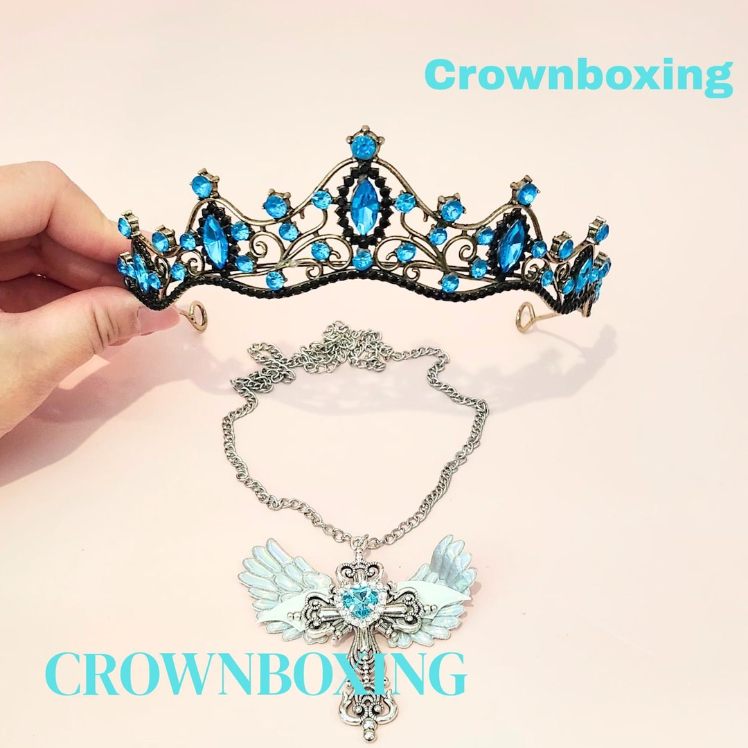 Elegant Crystal Luxury Blue Tiara Crown, Bridal Tiara Birthday ...