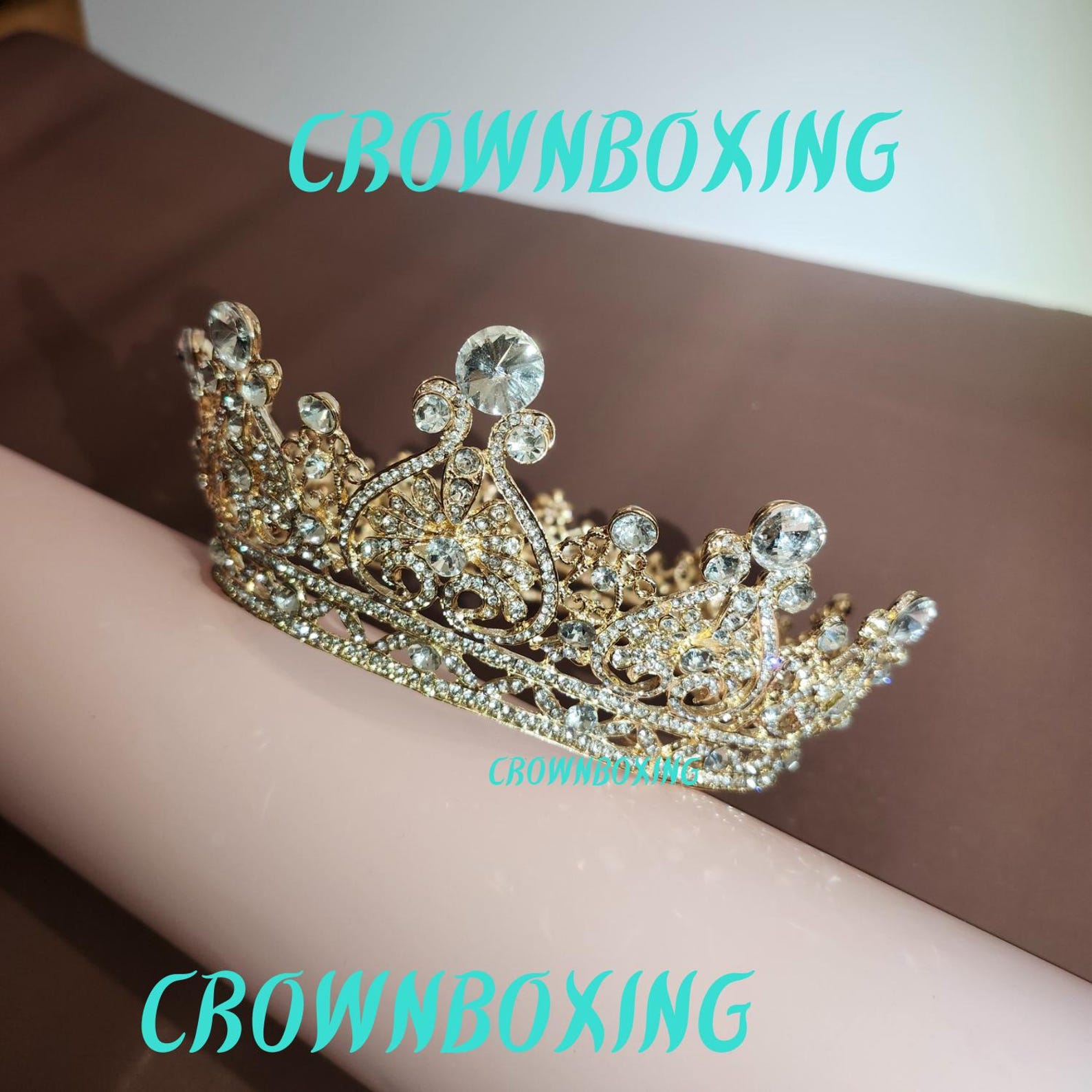 Gold Full Round Crown Queen Royal Crown for Women Bride Wedding Hair ...