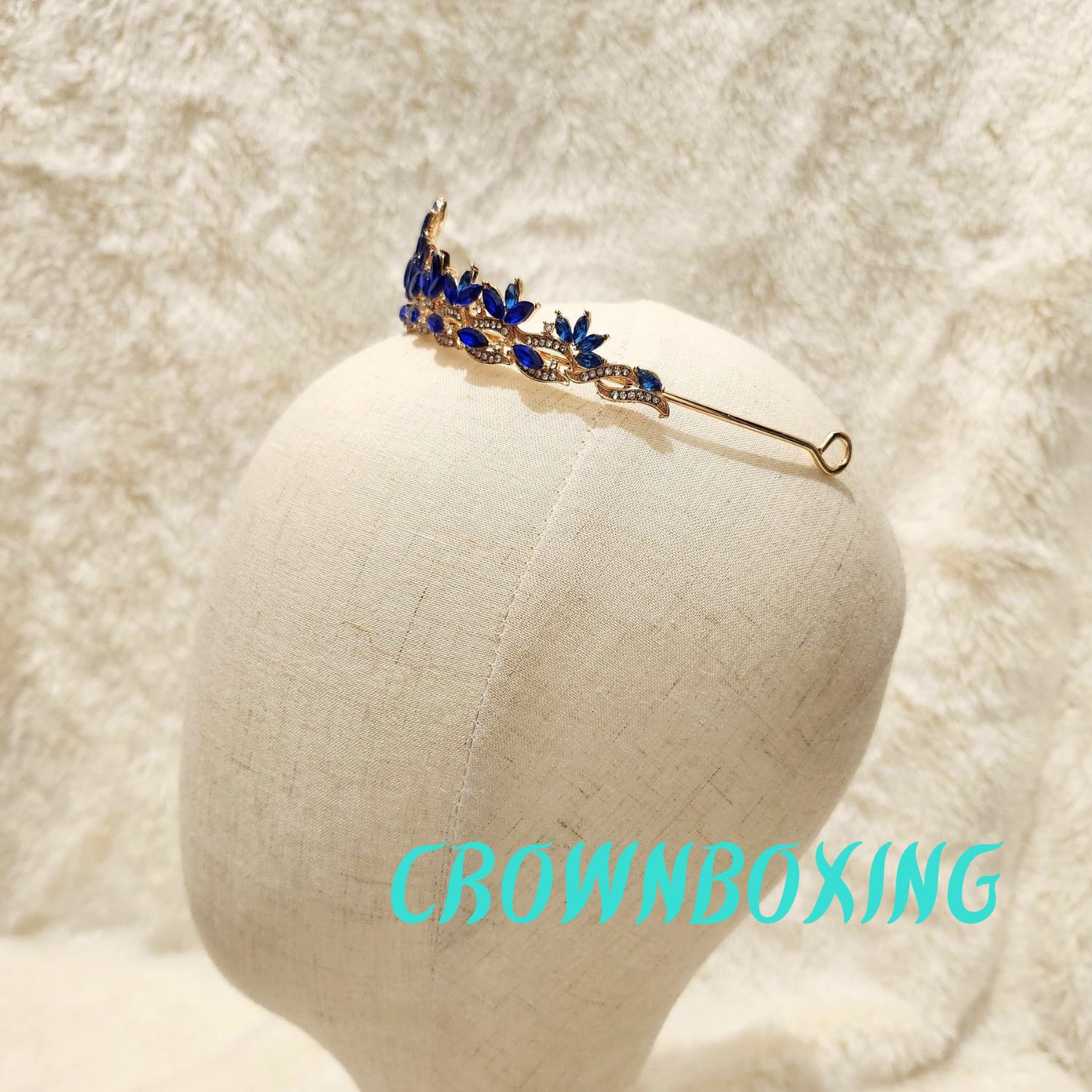 Blue Opal Wedding Crown Princess Headpiece Headdress Crystal Bridal ...